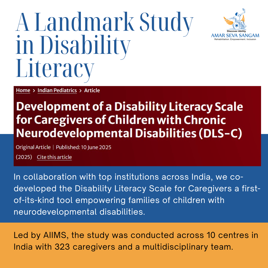 Transforming Disability Care – Amar Seva Sangam’s Landmark Study ...
